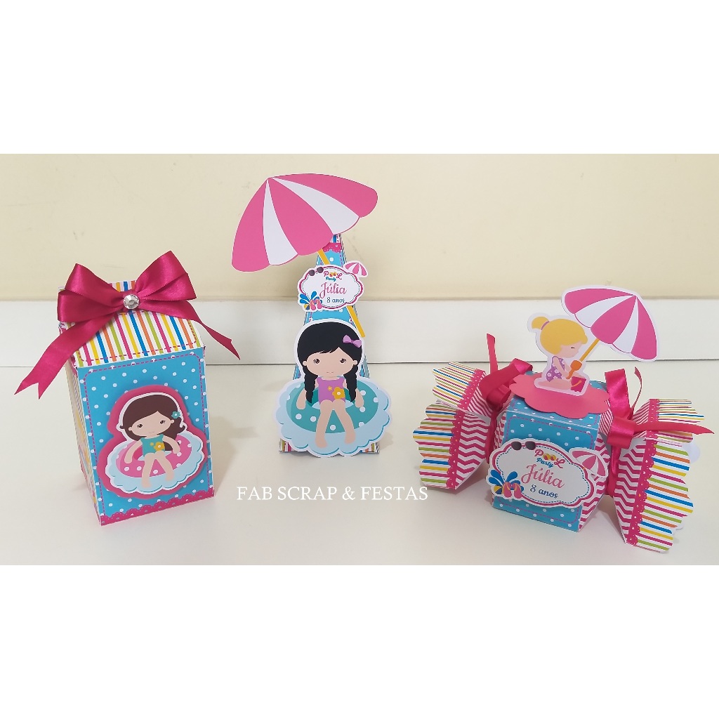 Kit Festa Simples Com 21 Personalizados Pool Party Festa Na Piscina ...