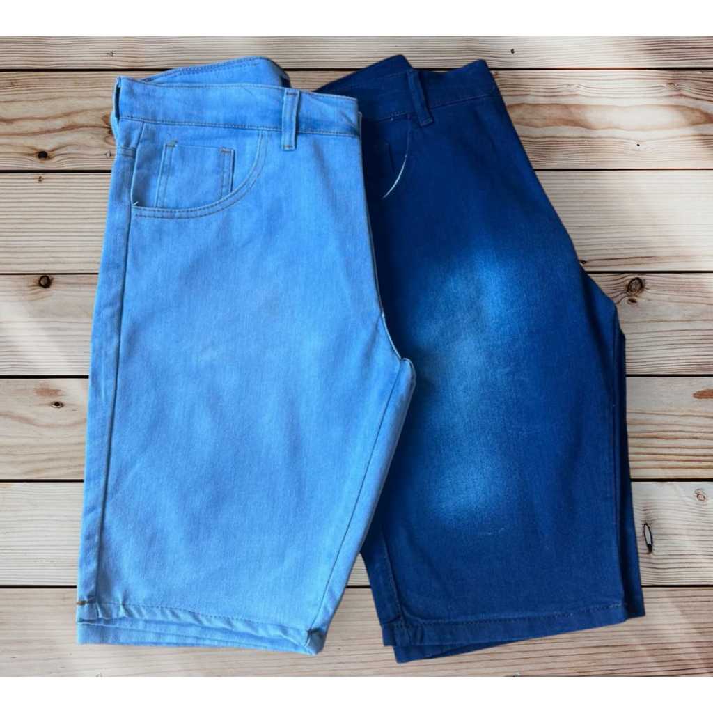KIT Bermuda Jeans Masculina kit com 2 unidades Promoção direto da ...