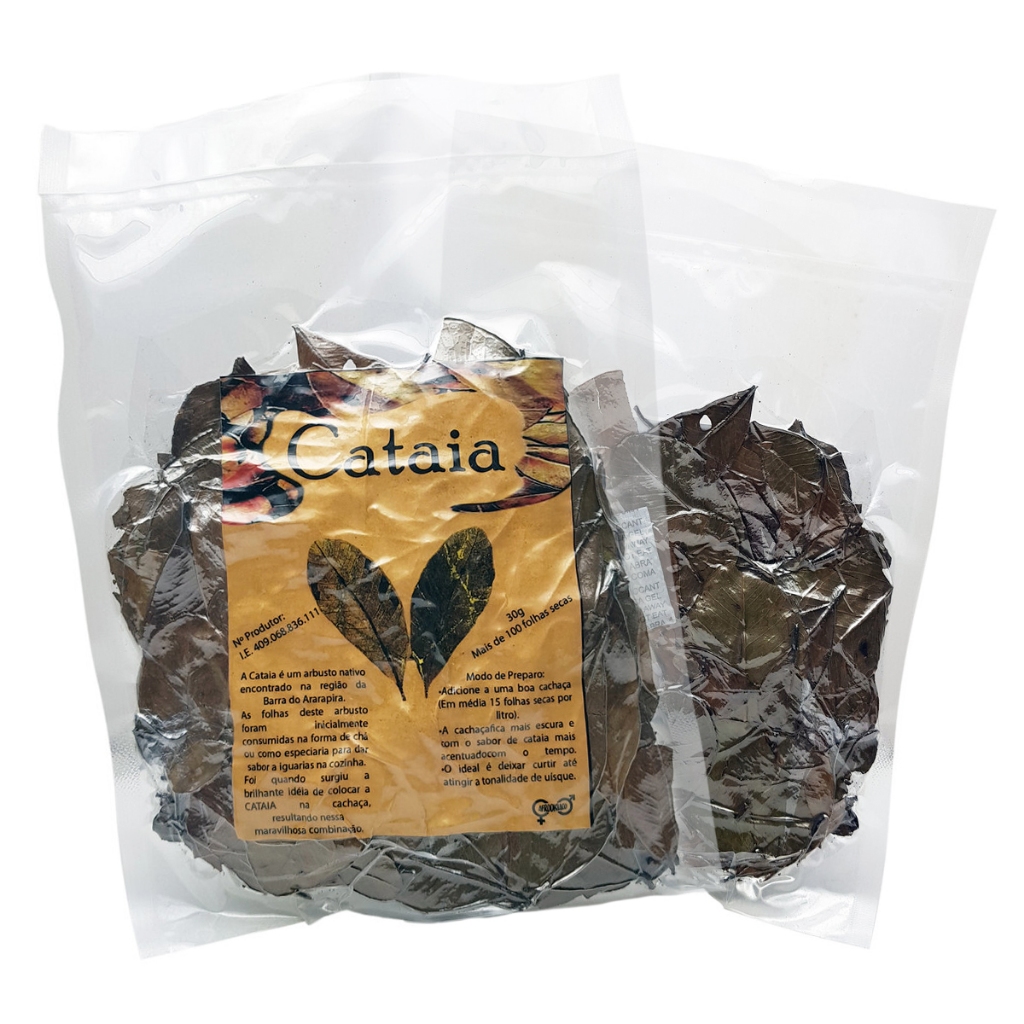 5 Pacotes de 100 Folhas Cataia Desidratadas Secas Cachaça 30g | Shopee ...