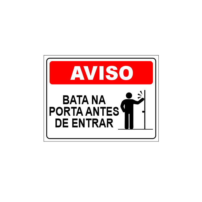 Placa Sinalização Aviso Bata na Porta Antes de Entrar 15x20cm | Shopee ...