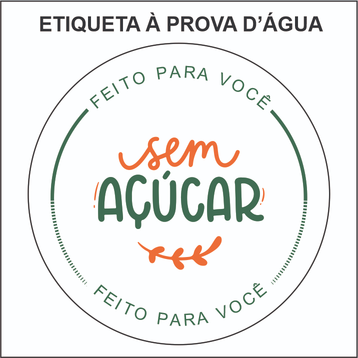 Etiqueta adesiva - feito para você sem açúcar | Shopee Brasil