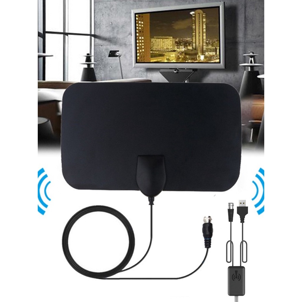 Antena De Tv Digital Com Amplificador Sinal Tv Digital 4k Booster Sinal ...