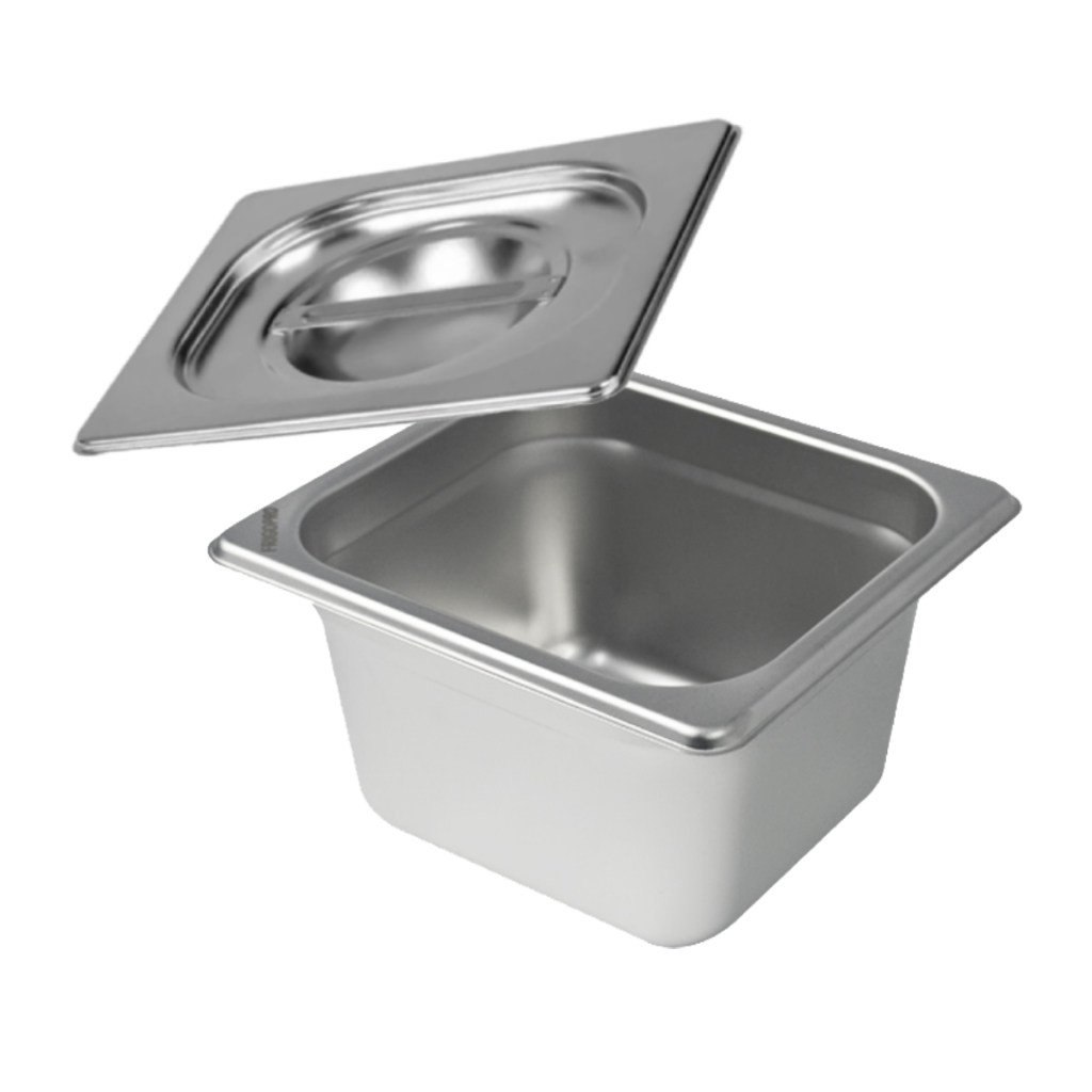Kit Cuba Gn 1/6 X 100mm Inox + Tampa Estampada Gratis novas em Inox ...
