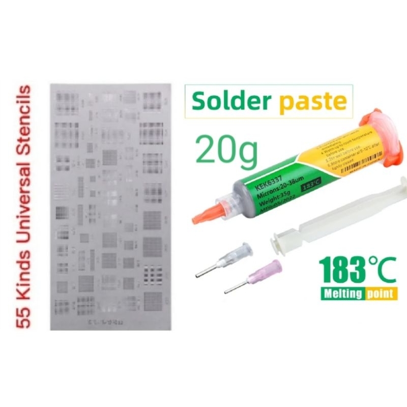 Molde Stêncil Universal MTK, BGA/CPU ,I.C 55 Tipos Reballing | Shopee ...