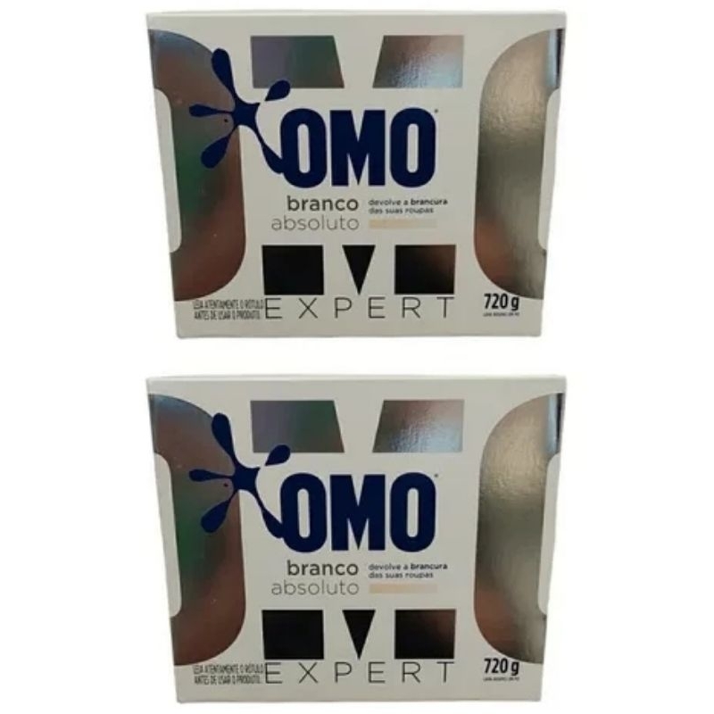 KIT COM 2 - OMO Expert Branco Absoluto 720g. Devolve o branco as roupas ...