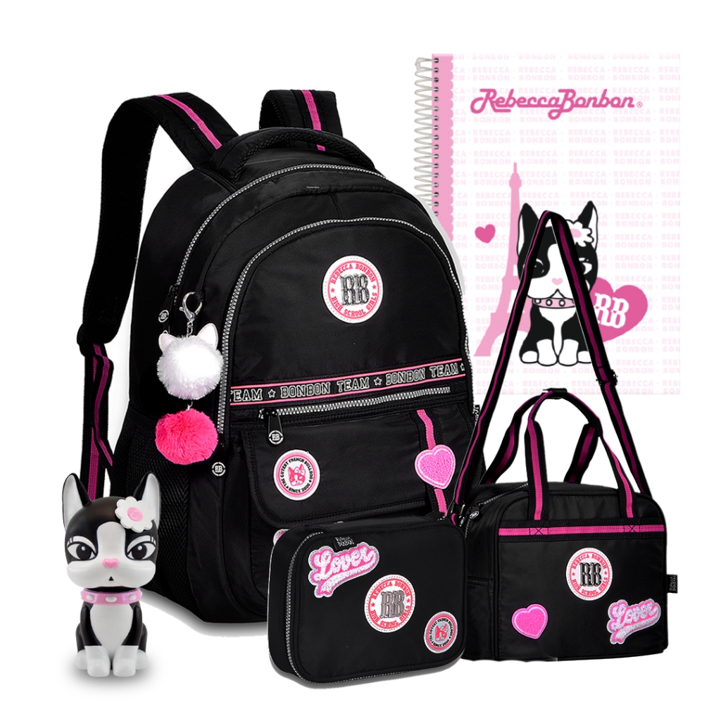 Kit Rebecca Bonbon Coleção Mochila Estojo Lancheira Squeeze e ...