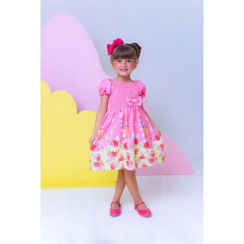 vestido Infantil Rosa rodado mini diva blogueirinha festa tamanhos 2 à ...