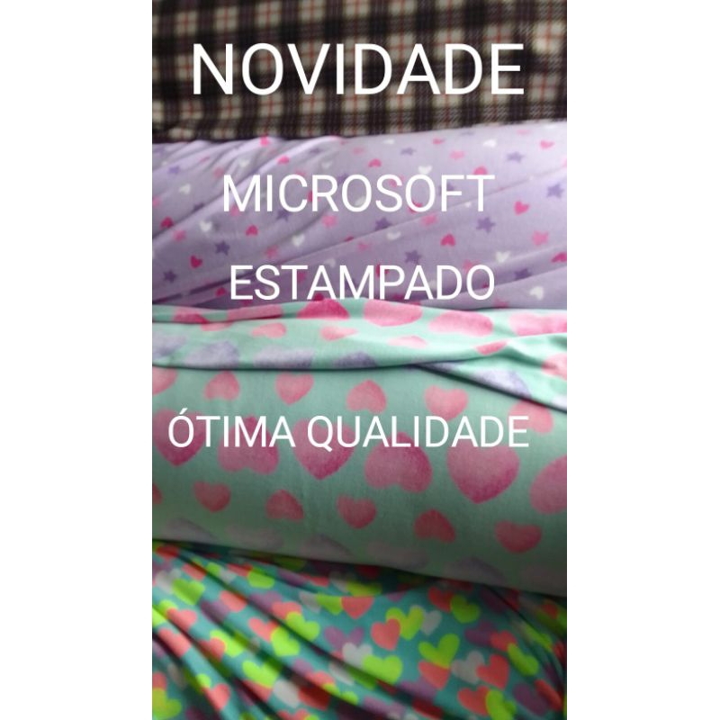 TECIDO MICROSOFT ESTAMPADO - 100% POLIÉSTER - 1mt x 1,65m | Shopee Brasil