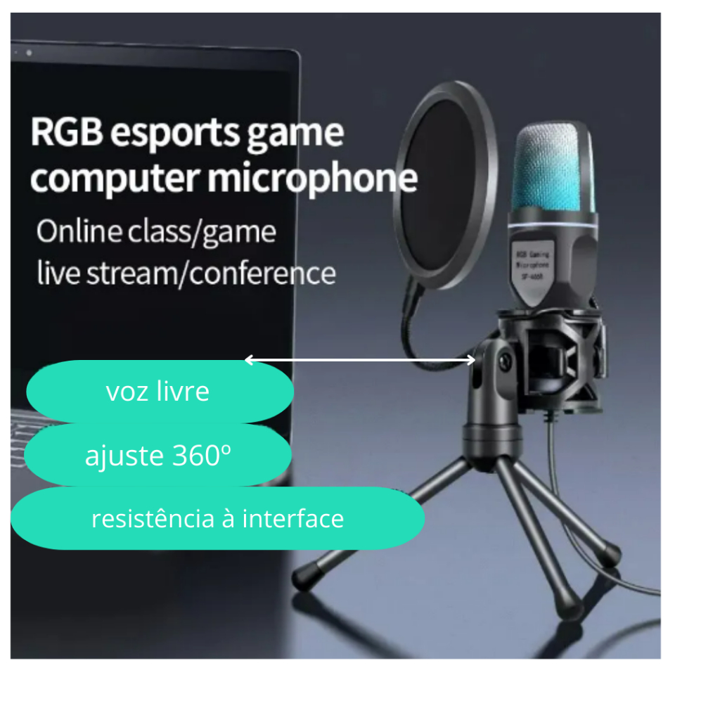 Microfone Yanmai SF-666R USB PC RGB Gamer Podcast Desktop | Shopee Brasil