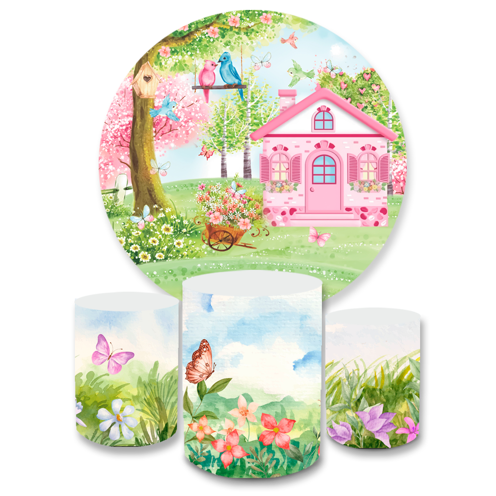 Trio Capa Cilindros Veste Fácil + Capa Painel Redondo 1,50 Jardim ...