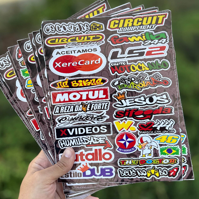 Cartela Adesivo pra Moto com 26 Adesivos Em Vinil Cartela Bicicleta, Moto, Carro, Bike | Shopee ...