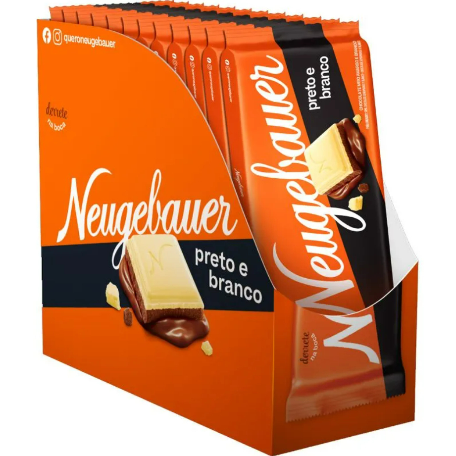 Display Barra Neugebauer com 12 unidade de 65g cada Preto e Branco | Shopee Brasil