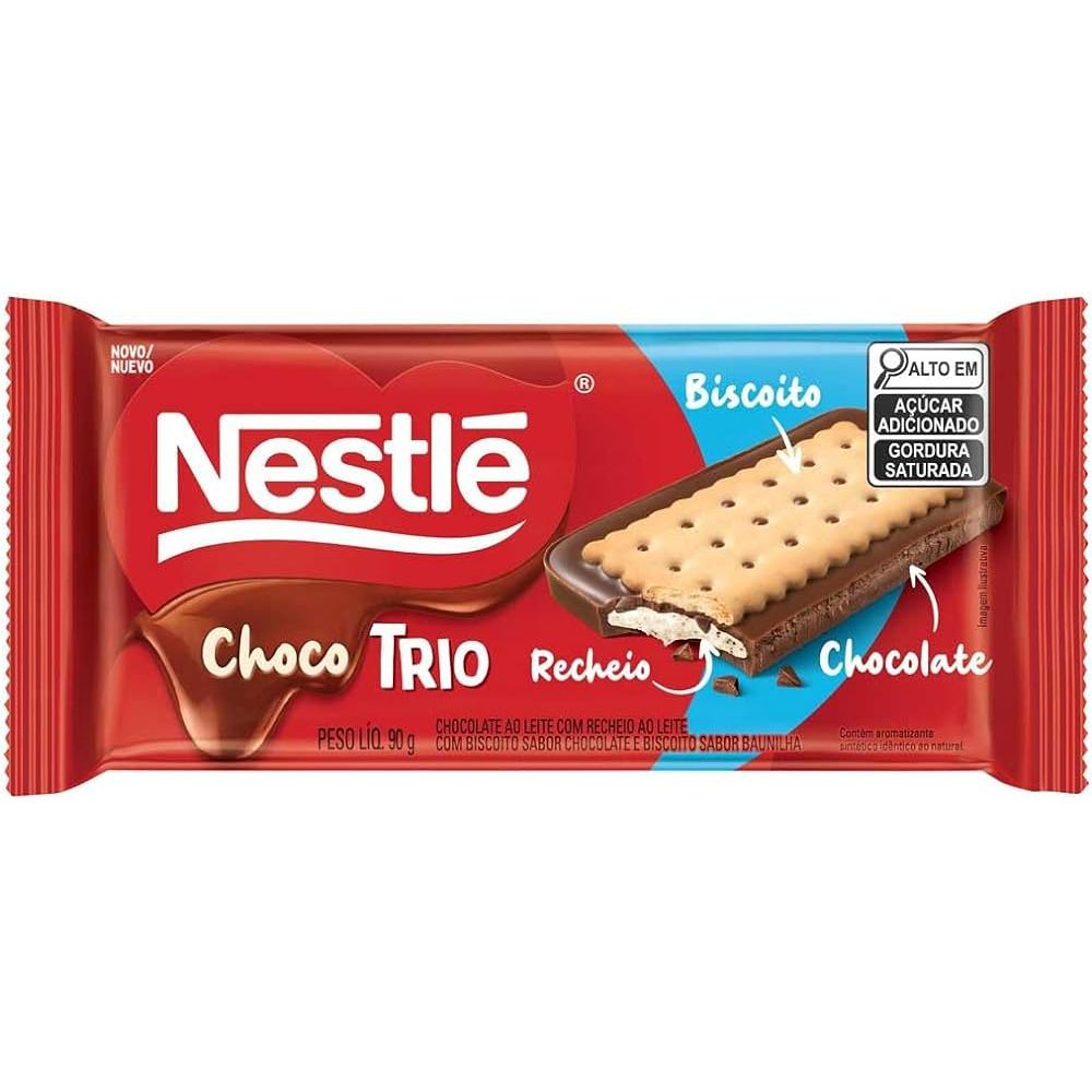 Tablet Nestle Choco Tri recheio ao leite com biscoito de 90g | Shopee ...