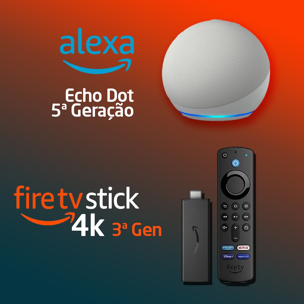 Combo Alexa Echo Dot 5 + Fire Tv Stick 4k | Shopee Brasil