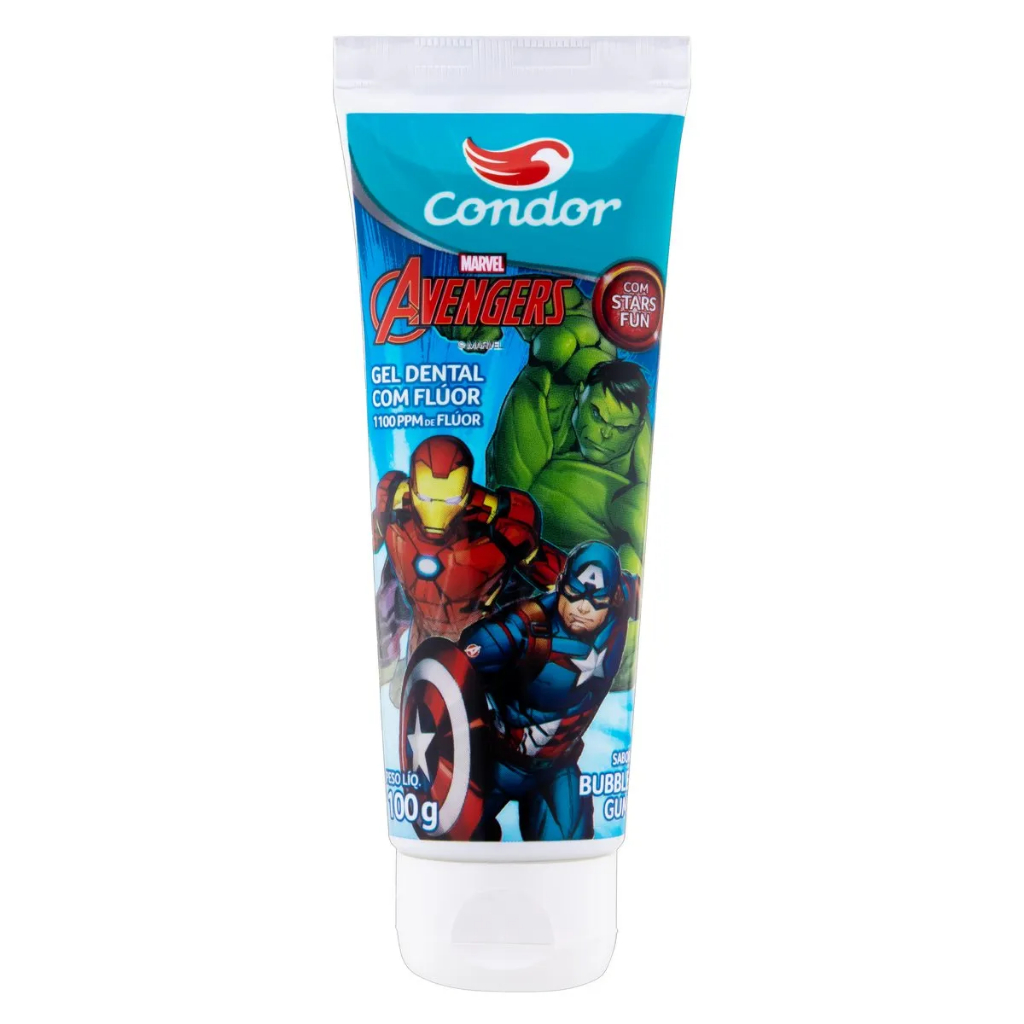 Creme Dental Condor Gel Infantil Com Flúor Bisnaga Com Tampa Bubble Gum ...