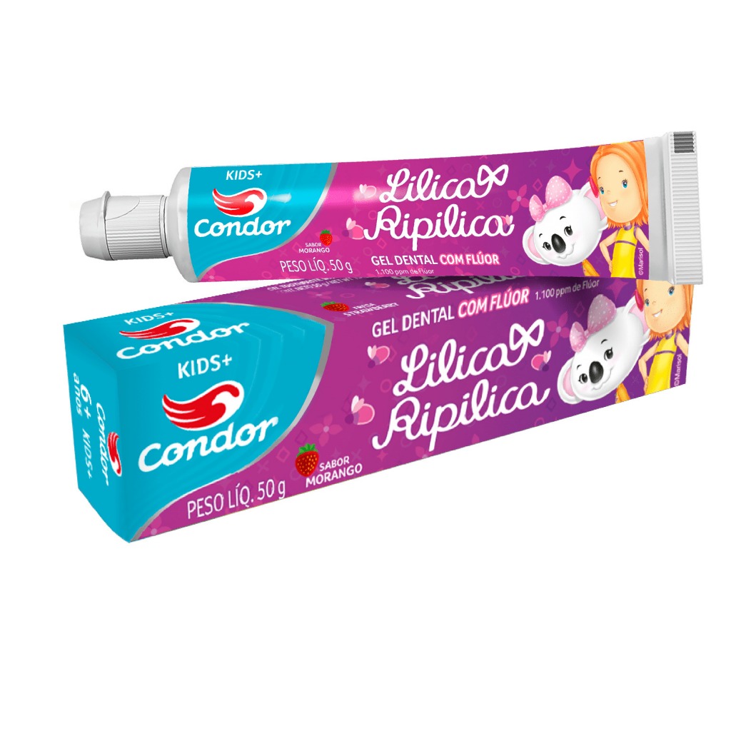 Creme Dental Condor Gel Infantil Lilica Ripilica Kids Morango Com Flúor ...