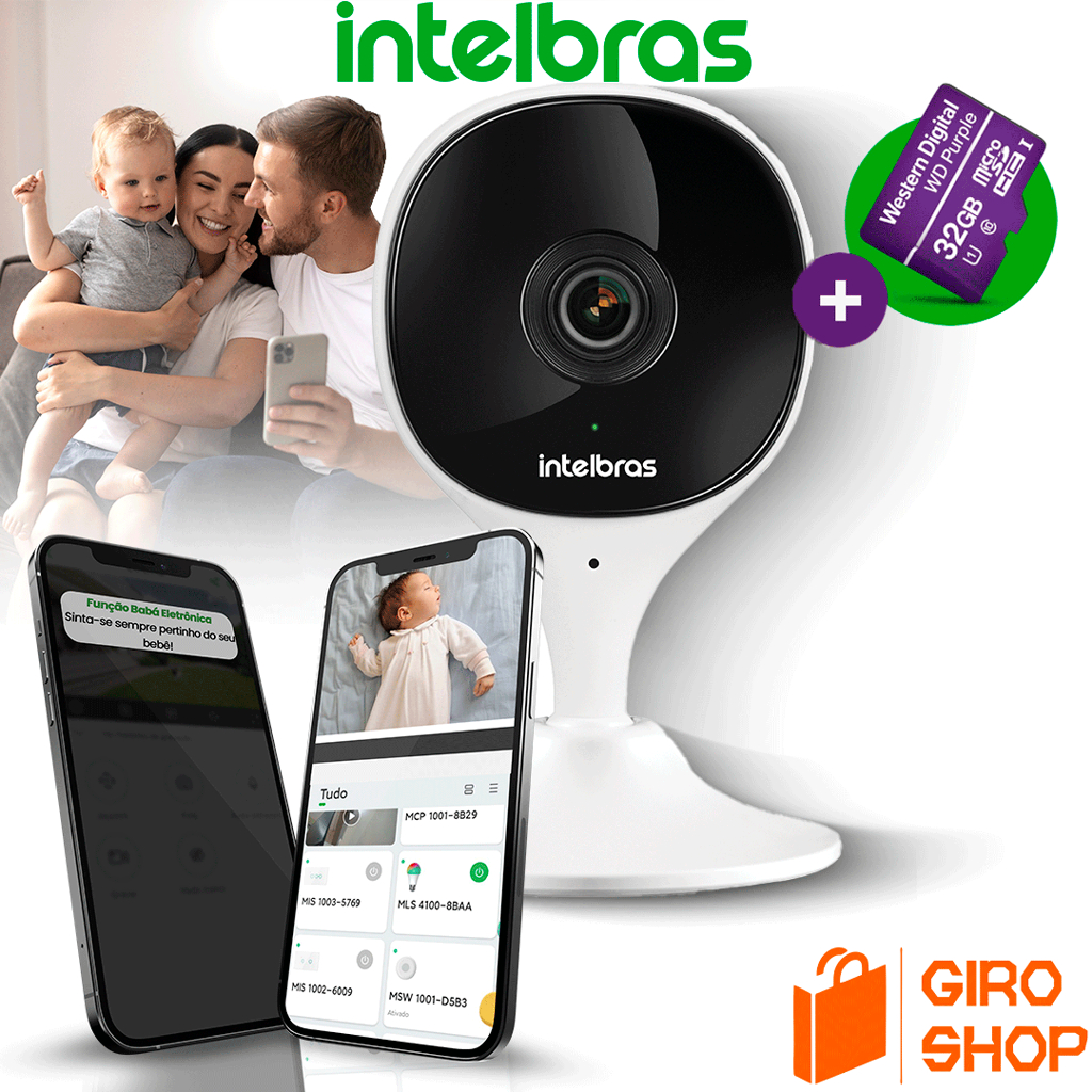CÂMERA DE SEGURANÇA WI-FI FULL HD BRANCA IMX C INTELBRAS + MICRO SD ...