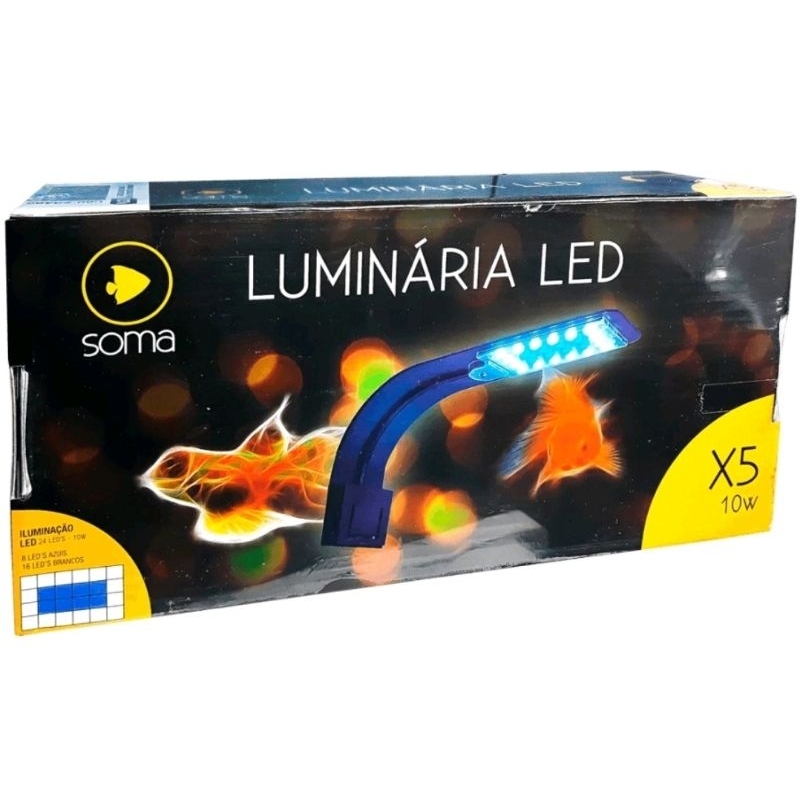 Luminária Led Soma X5 Led Branco e Azul 24 Leds 110v | Shopee Brasil
