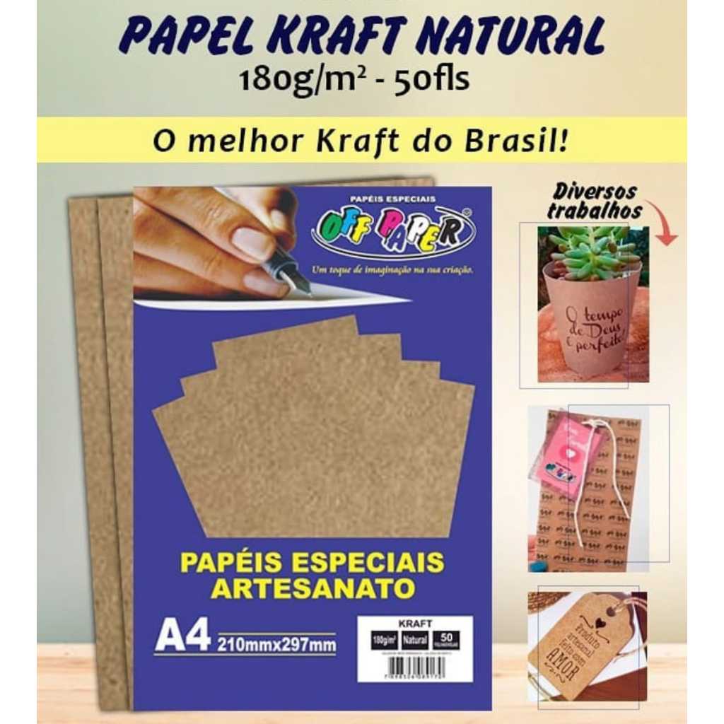 Papel Kraft A4 180g 50 Fls - OFF Paper | Shopee Brasil