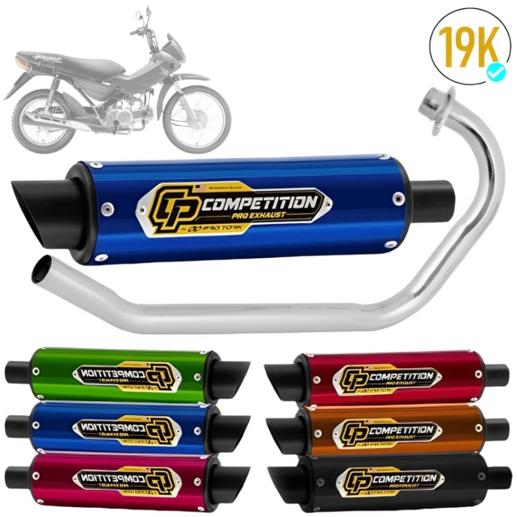 Escapamento Competition Esportivo Curva Cromada Pro Tork Honda Pop 100 ...