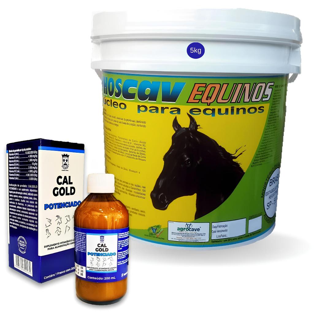 Calgold Potenciado Ade B12 Equino Cavalo Phoscav 5kg Núcleo Mineral ...