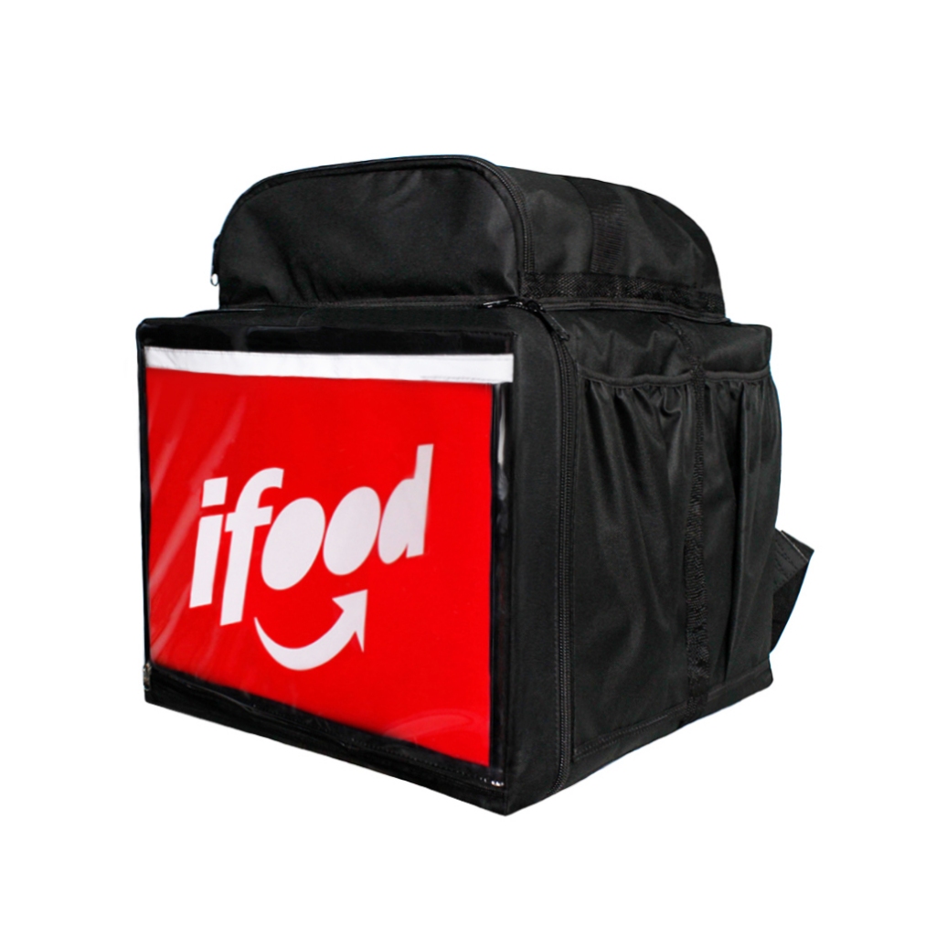 Bolsa Bag Mochila Motoboy Preta 45L Logo Ifood Vermelho | Shopee Brasil