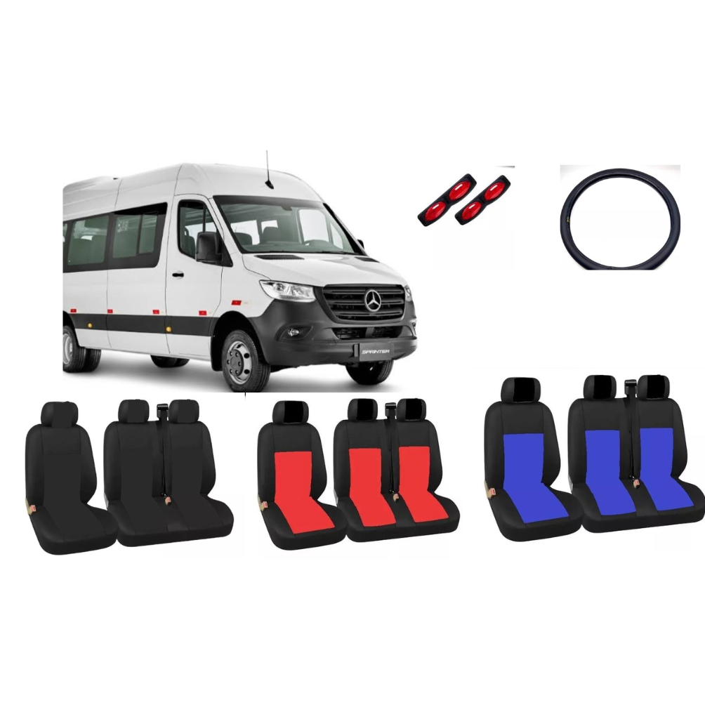 Capas de bancos de couro para assentos dianteiros da van sprinter ...