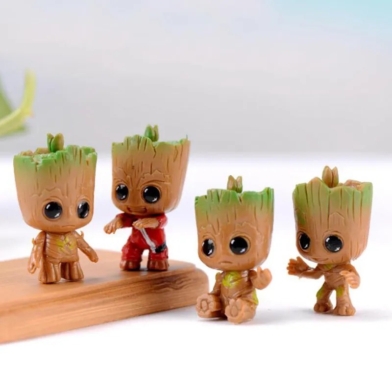 Kit com 4 Bonecos Groot PVC 5CM Infantil Marvel Guardiões da Galáxia ...