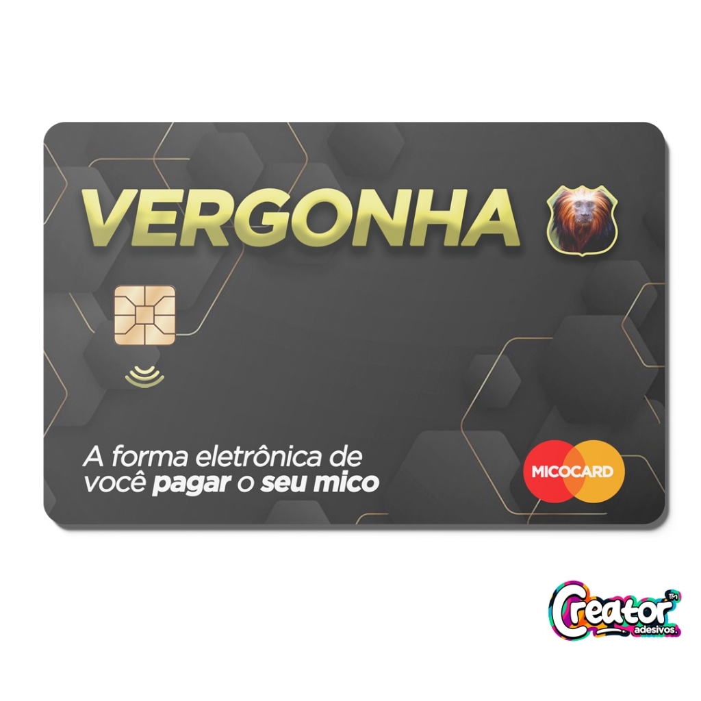 Adesivo para Cartão Premium Cartão Vergonha Mico - Creator Adesivos ...