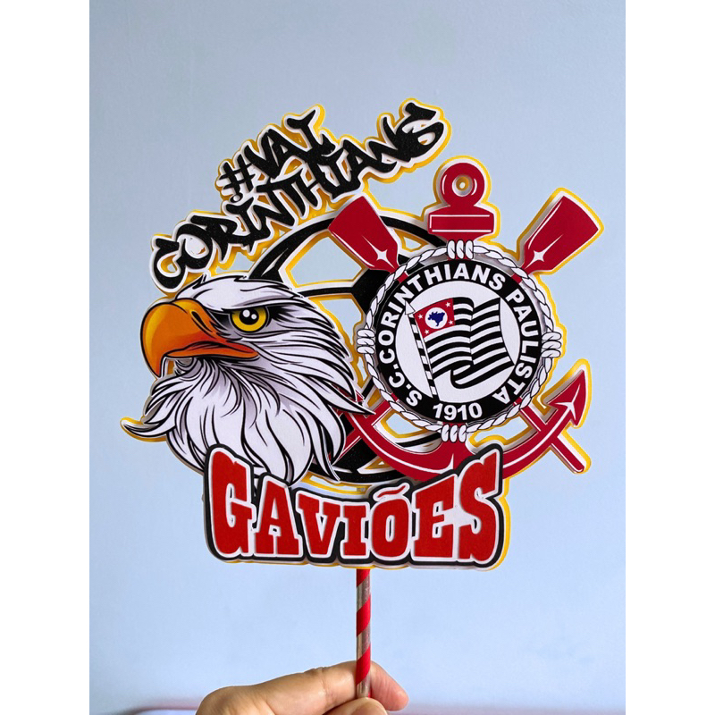 Topper Topo camadas para Bolo Corinthians | Shopee Brasil