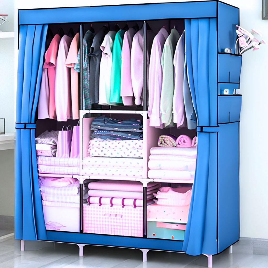 Guarda Roupa Dobrável Organizador De Roupas Portátil com Ziper Armário ...