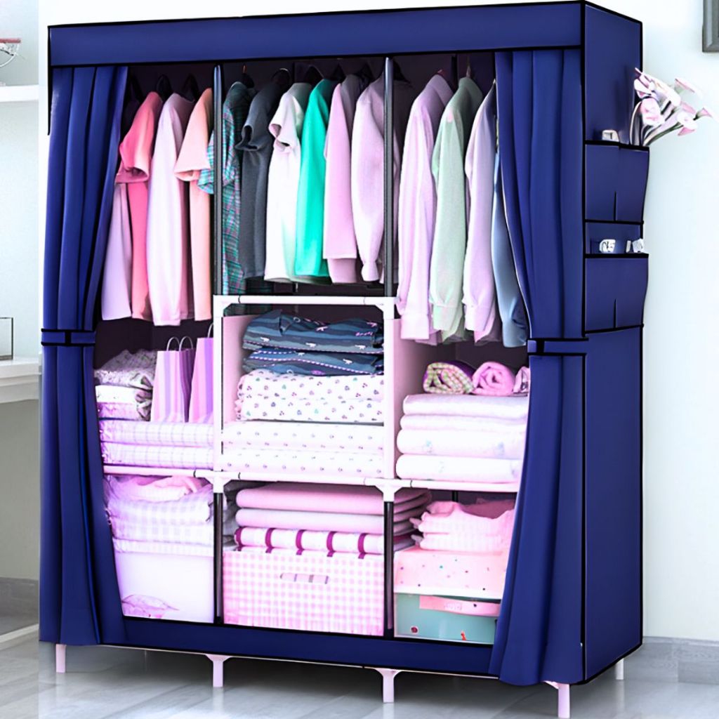 Guarda Roupa Dobrável Organizador De Roupas Portátil com Ziper Armário ...