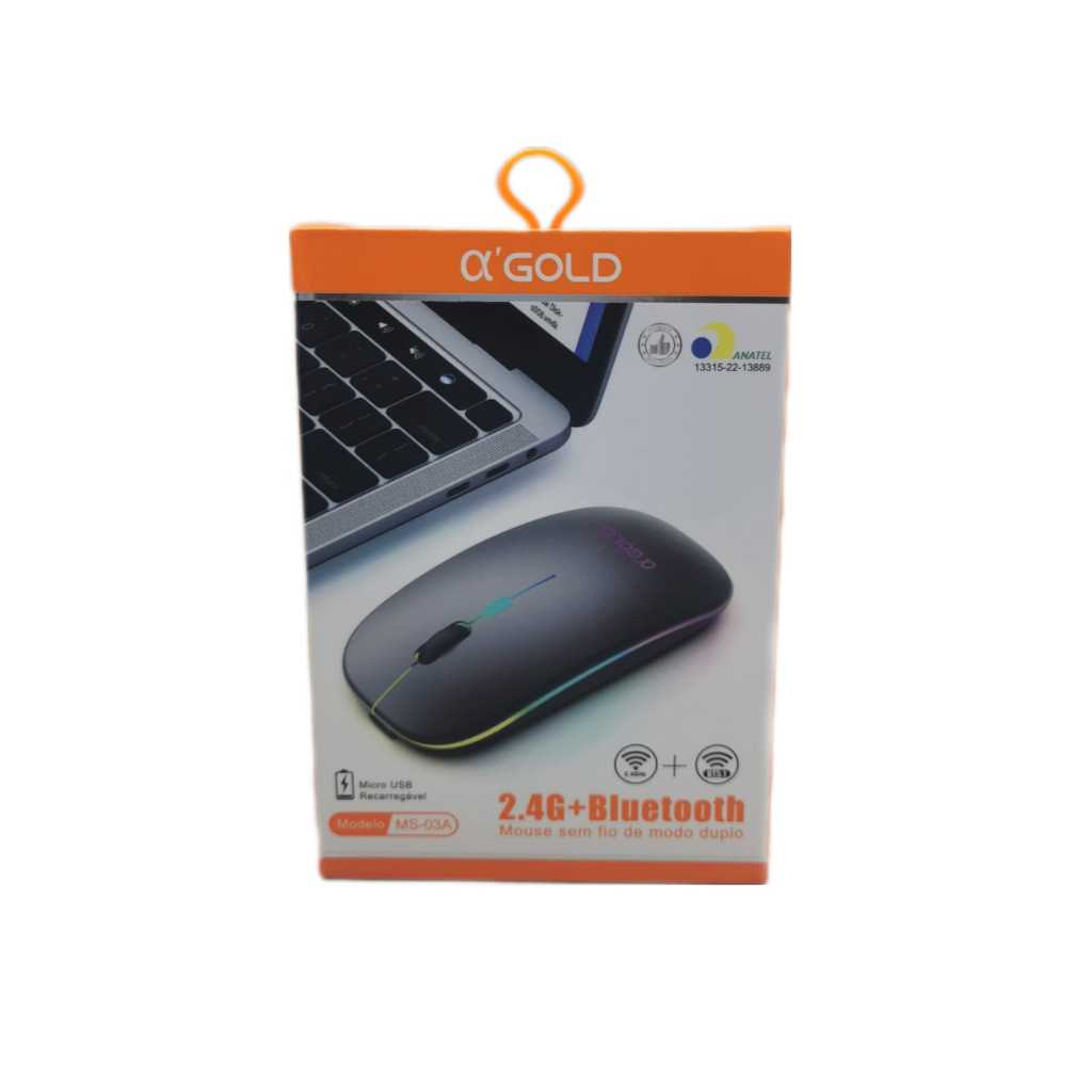 Mouse Sem Fio De Modo Duplo Bluetooth Ox Gold | Shopee Brasil