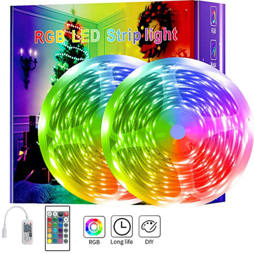 Fita De Led 6W Rgb Colorido 5050 5 Metros Siliconada Com Controle ...