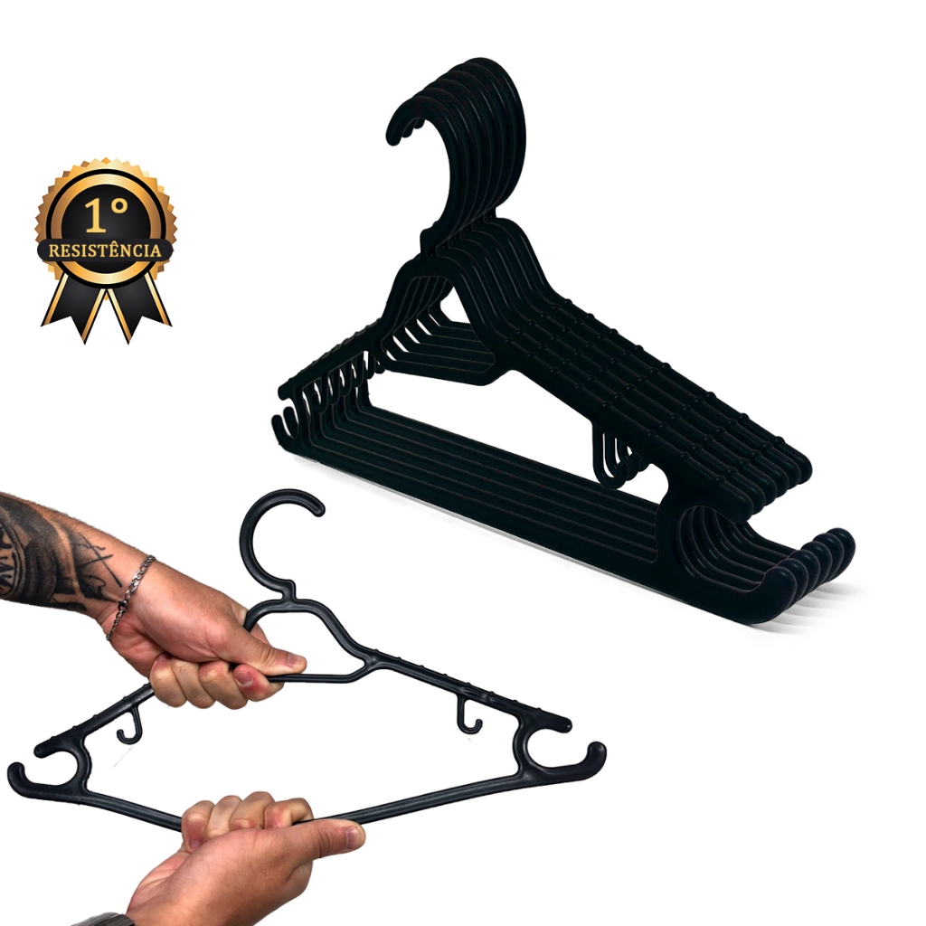 Cabide Plástico Organizador De Guarda Roupa Kit 10 Unidades Para Closet ...
