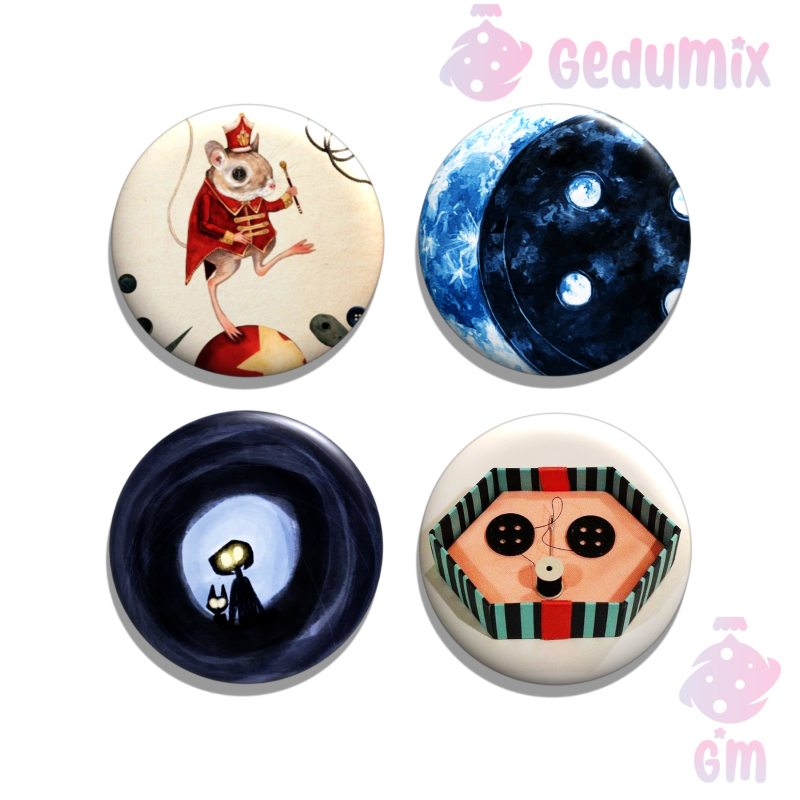 KIT 4 Bottons Broches Coraline e o Mundo Secreto | Shopee Brasil