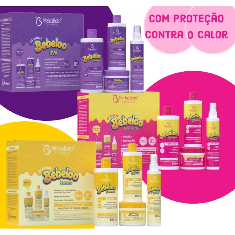 kit Capilar babeloo babbaloo Bio instinto com protetor termico | Shopee ...