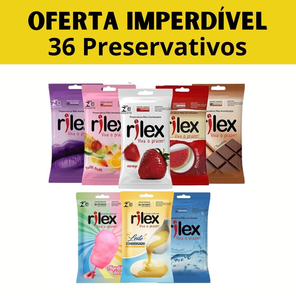 Kit 36 Preservativo Masculino Rilex 12 Pacotes Camisinha De Sabor Variados Sex Shop Shopee