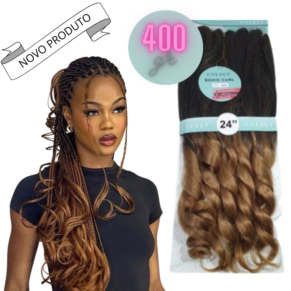 Cabelo Fibra Jumbo Boho Curl 400gr Cherey Trança Das Gringa | Shopee Brasil