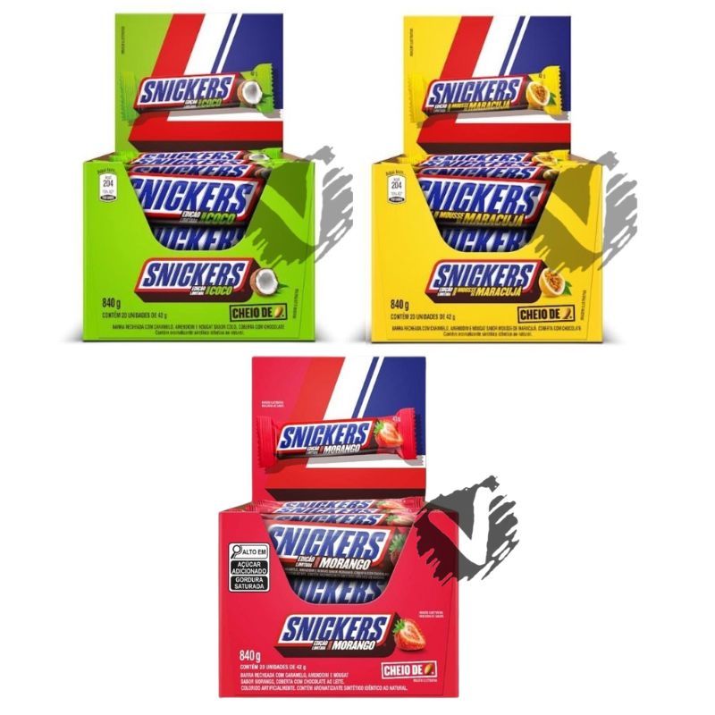 Caixa de Chocolate Caramelo SNICKERS Sabores Original Dark e Pé de ...