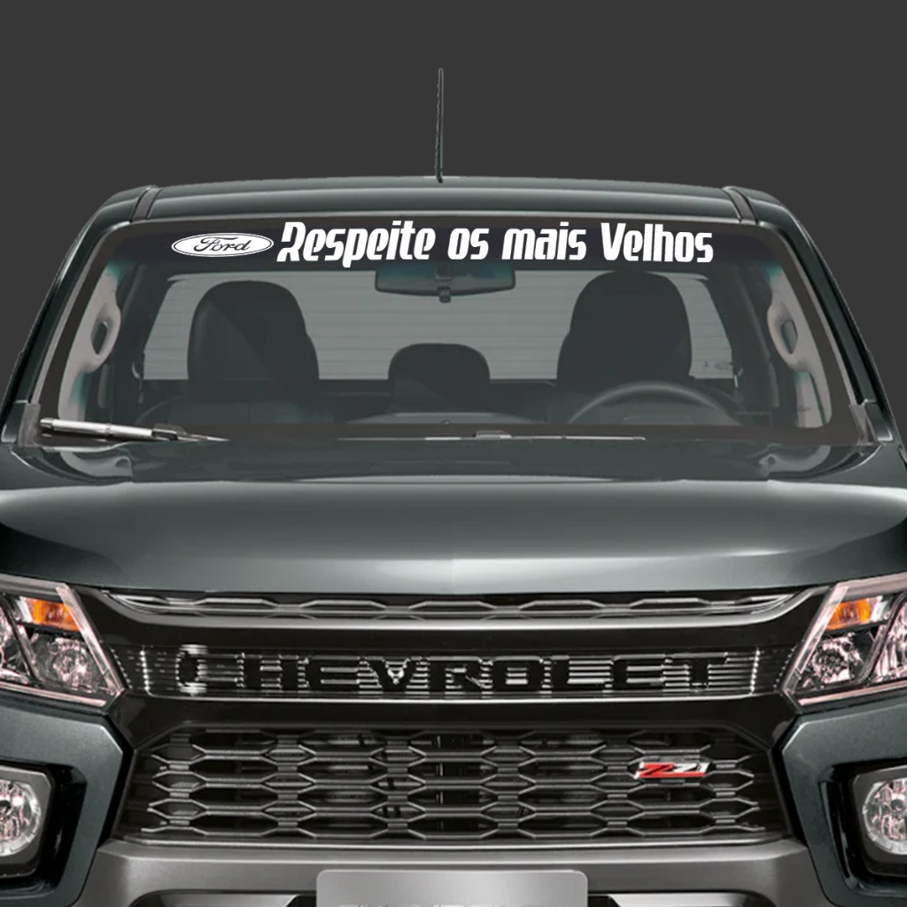 Adesivo Parabrisa Ford Respeite os Mais velhos Frase Carro Rebaixado Dub Som Automotivo Vidro ...