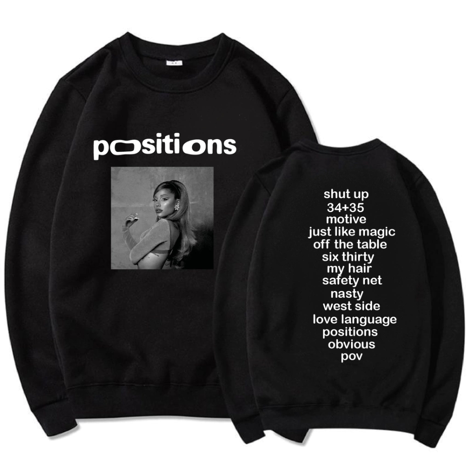 Moletom Ariana Grande - Positions Tracklist | Shopee Brasil