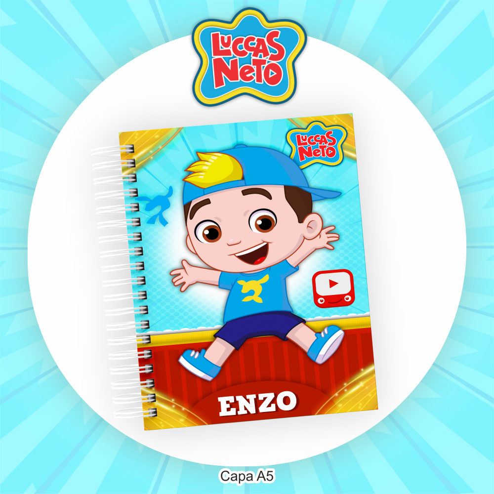 Agenda ou Caderno Escolar Luccas Neto Personalize com Nome | Shopee Brasil