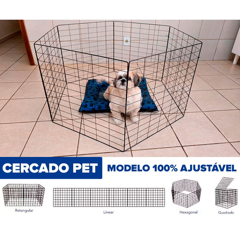 Cercado Móvel para Cachorro de Pequeno Porte com 60cm de altura - Cercadinho Pet Prático e ...