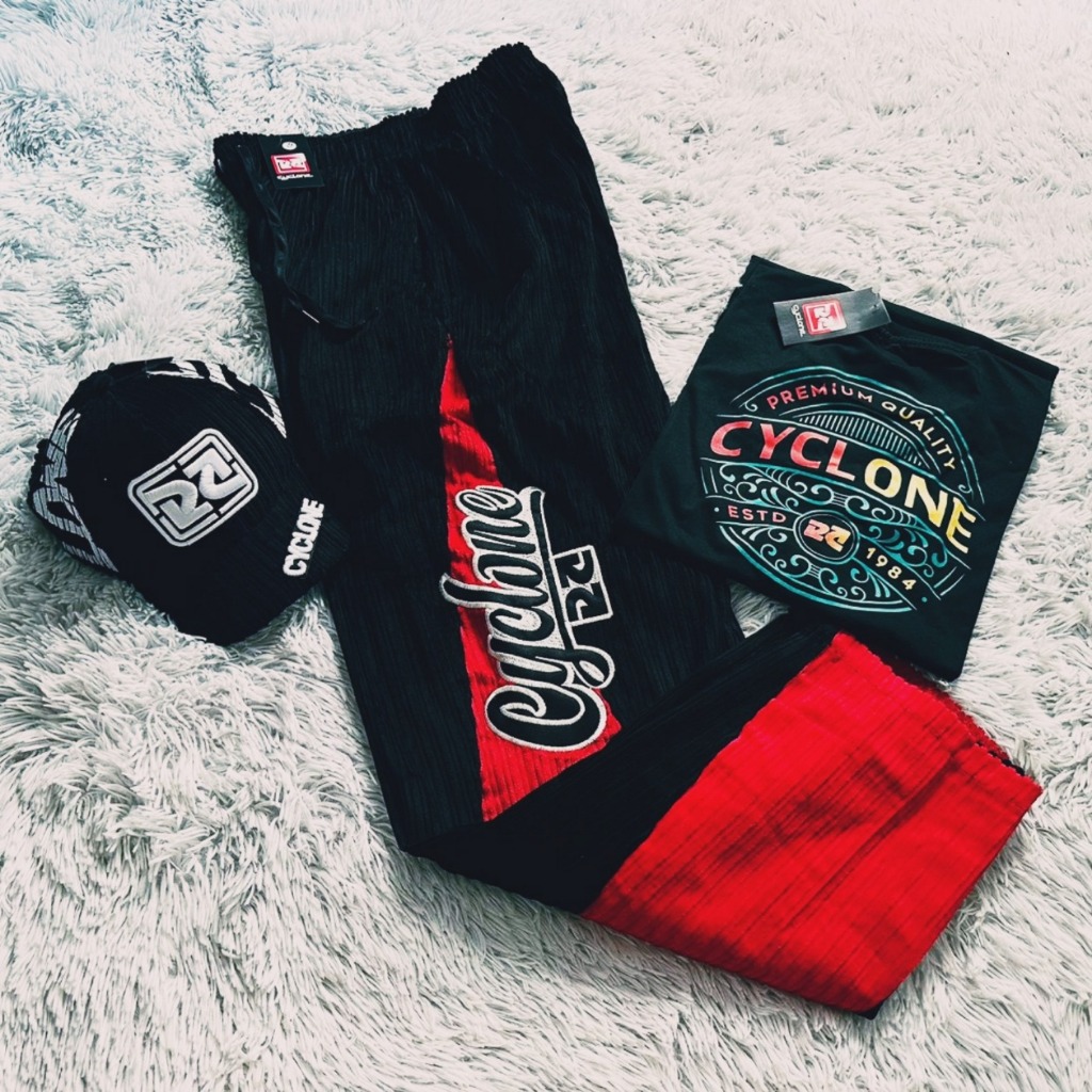 Kit preto e vermelho da Cyclone | Shopee Brasil
