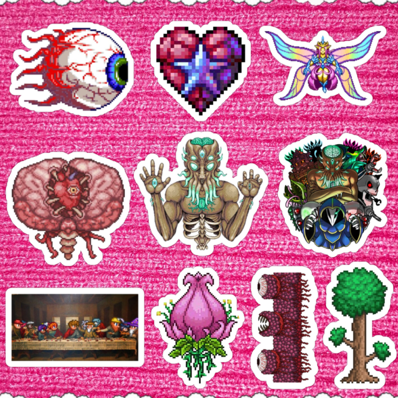 kit stickers adesivos terraria pixel art | Shopee Brasil