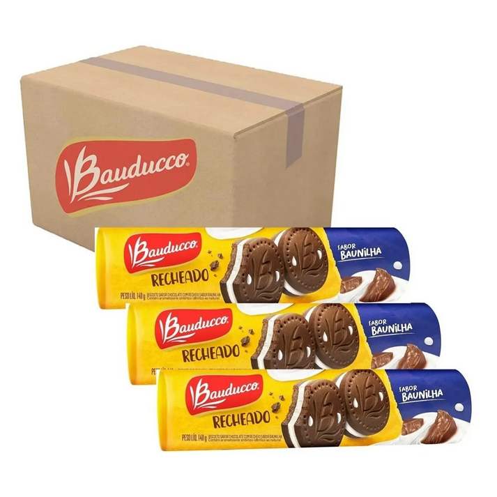 Kit Com 30 Pacotes De Bolacha Recheada Bauduco | Shopee Brasil