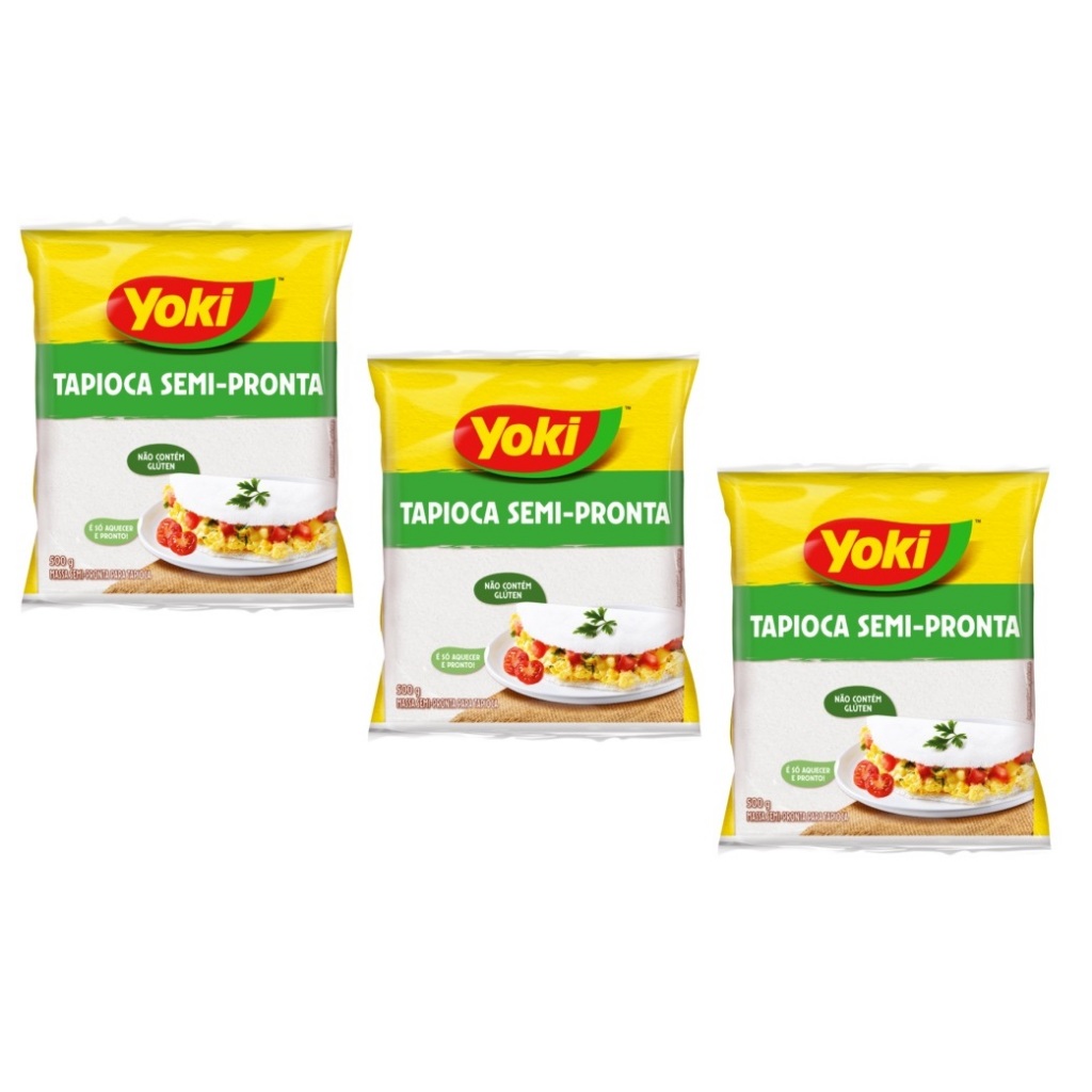 Tapioca Hidratada Semi Pronta Yoki 3 unidades 500g | Shopee Brasil