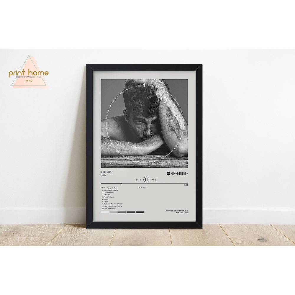 Quadro Moldura Spotify Jão Lobos | Shopee Brasil