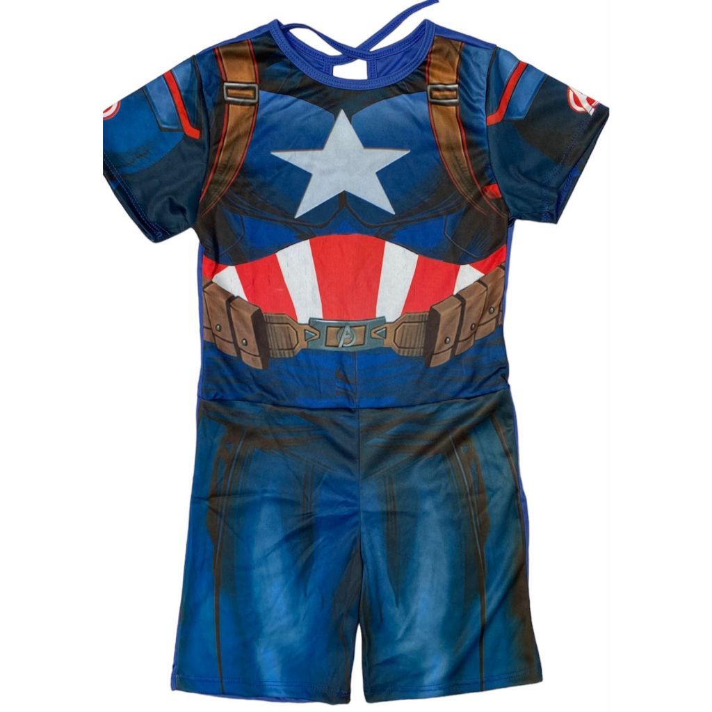 Fantasia Roupa Capitao America Com Mascara De EVA Macacao Infantil Moda ...